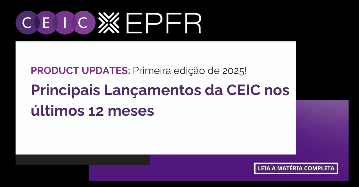 Principais Lançamentos da CEIC nos últimos 12 meses | CEIC